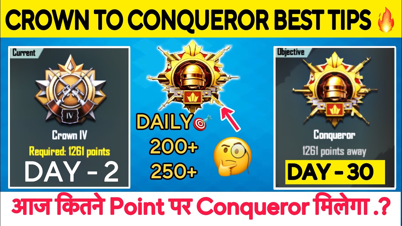 🇮🇳DAY - 29 CROWN TO CONQUEROR STRATEGY 33 DAYS LEFT CONQUEROR POSSIBLE ...