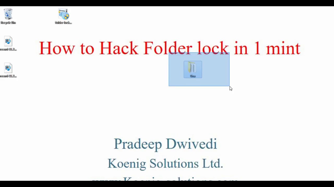 Ethical Hacking- cracking folder lock security - YouTube