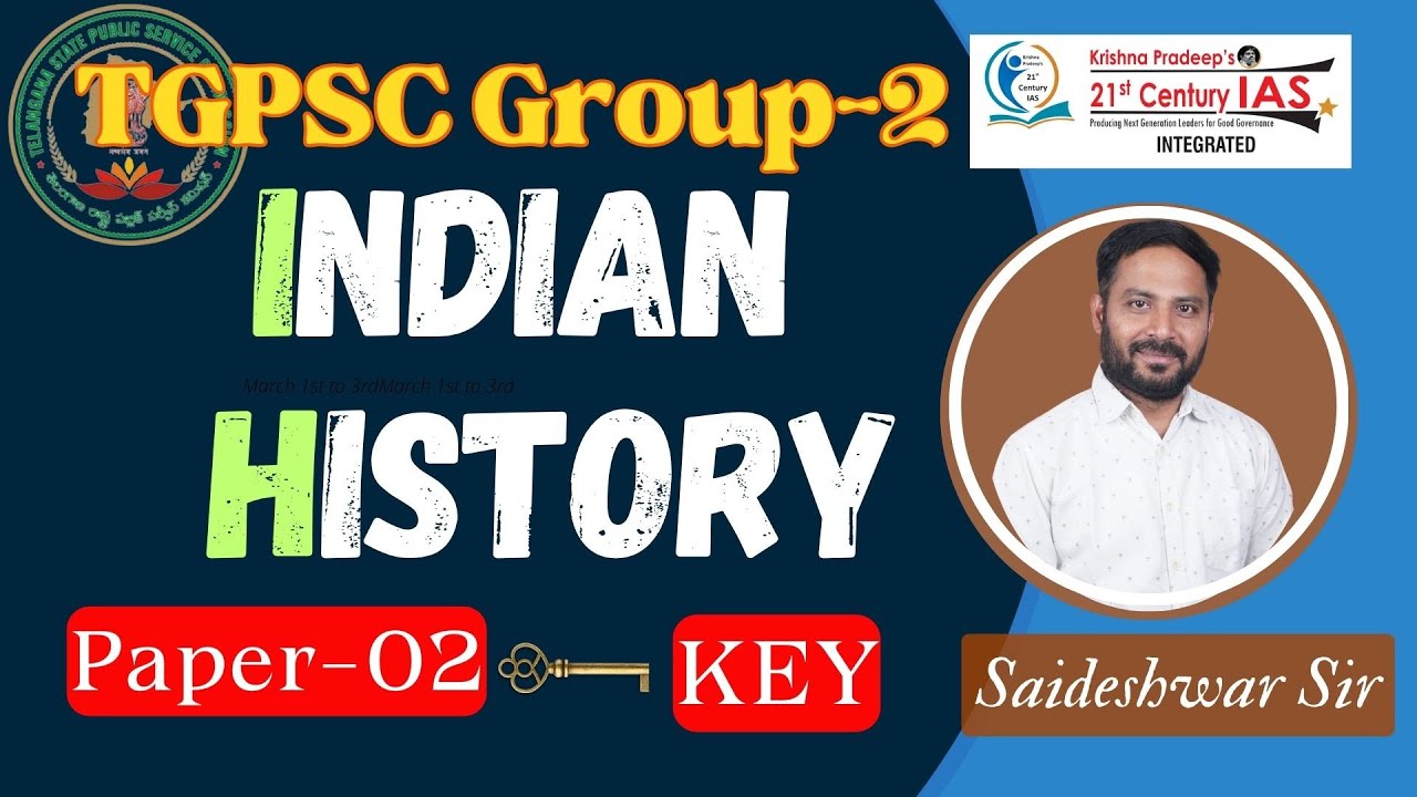 TGPSC Gr2 Paper 02 Indian History Key & Explanation (Dec 2024) - YouTube