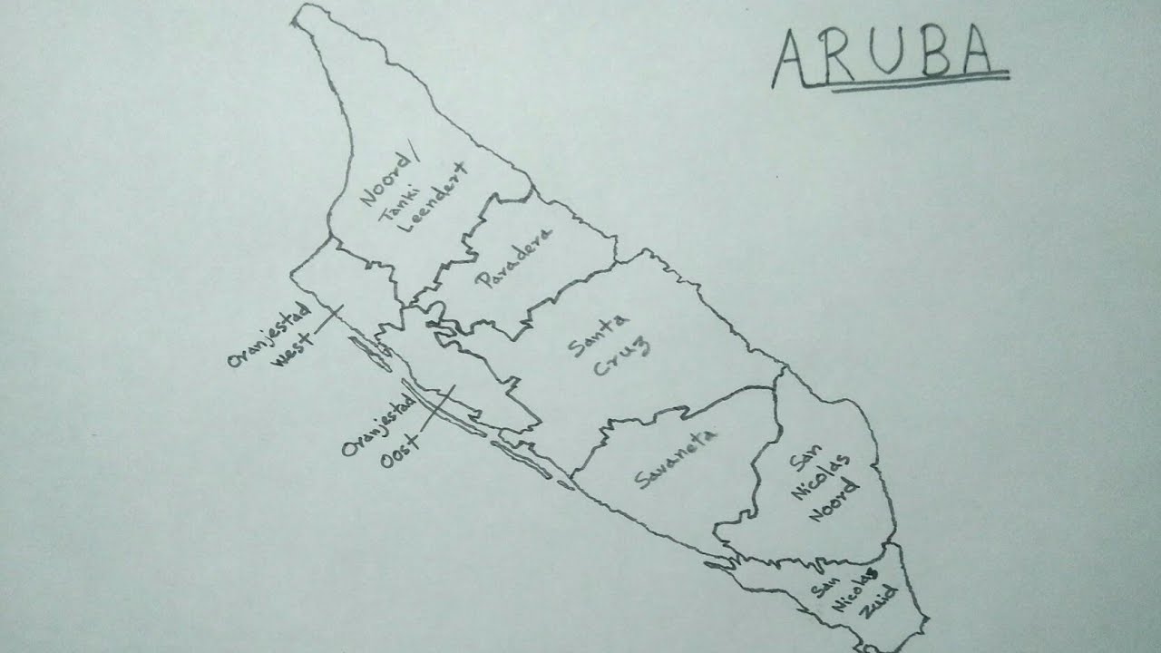 How to draw map of Aruba with provinces - YouTube