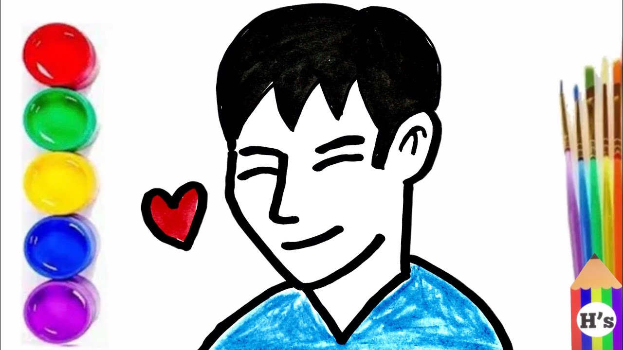 How To Draw a Cute Man | рисунок человека для детей | Bolalar uchun ...