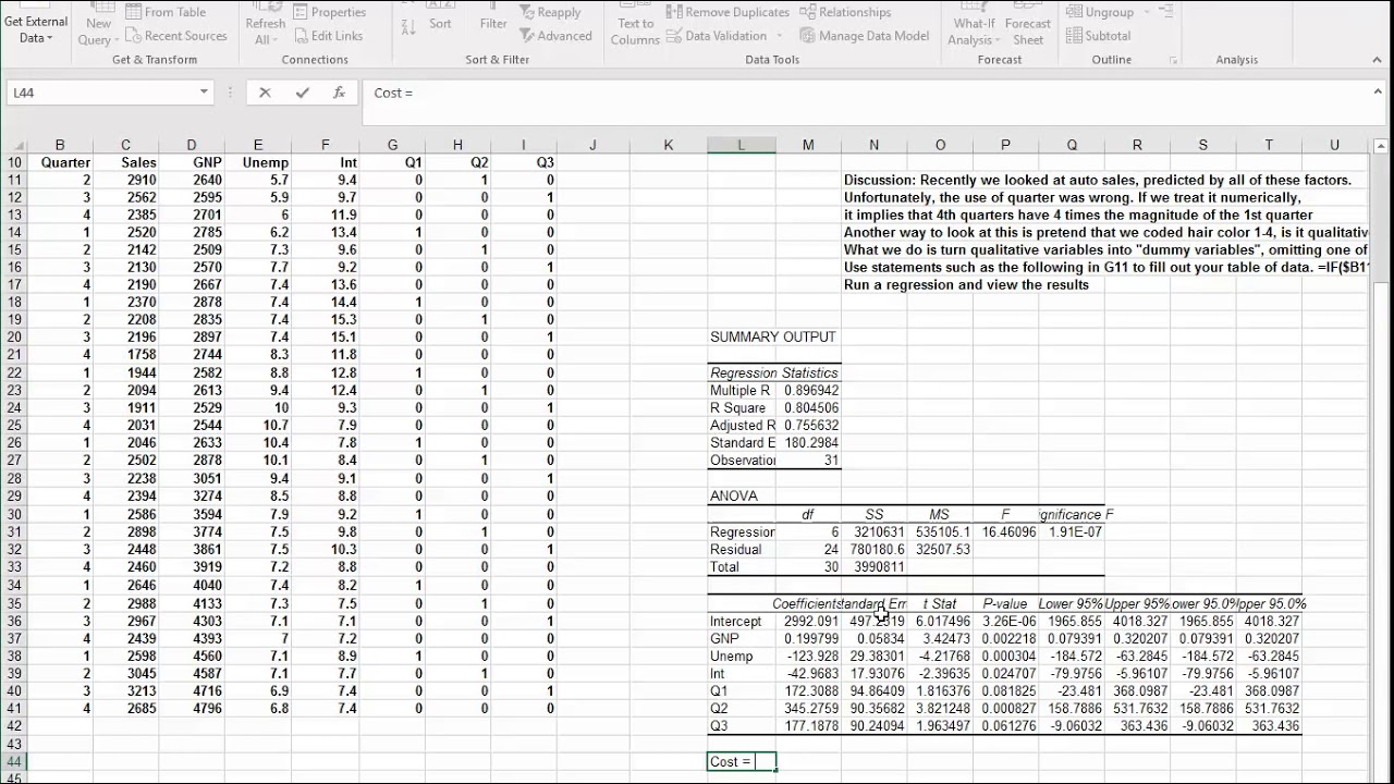 Qualitative And Lagged Variables In Regression Using Excel YouTube Qualitative And Lagged Variables In Regression Using Excel YouTube