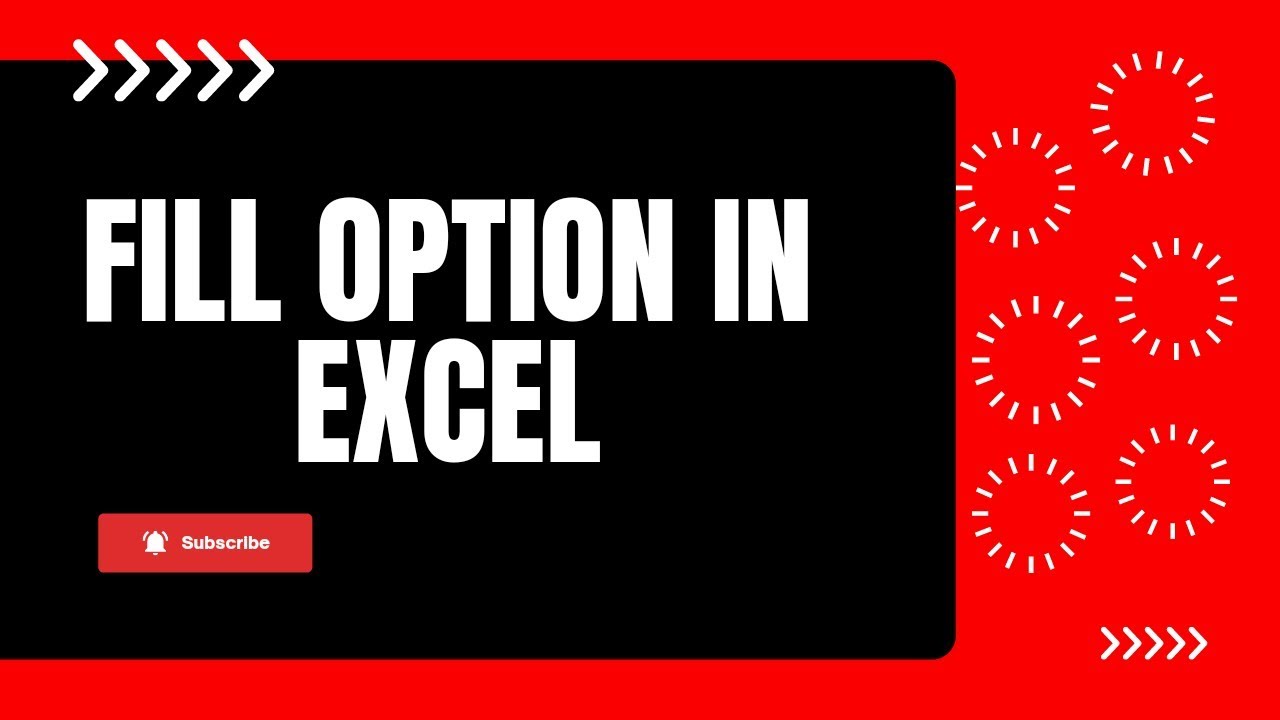Fill option in Excel - YouTube