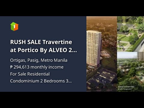 RUSH SALE Travertine at Portico By ALVEO 2 Bedroom Condo in Pasig City ...