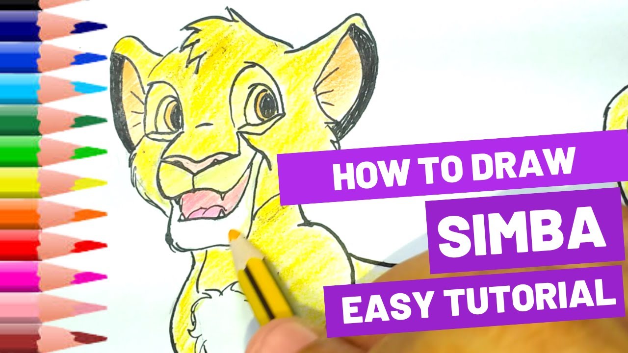 How to Draw Simba / The Lion King / Easy Drawing Tutorial - YouTube