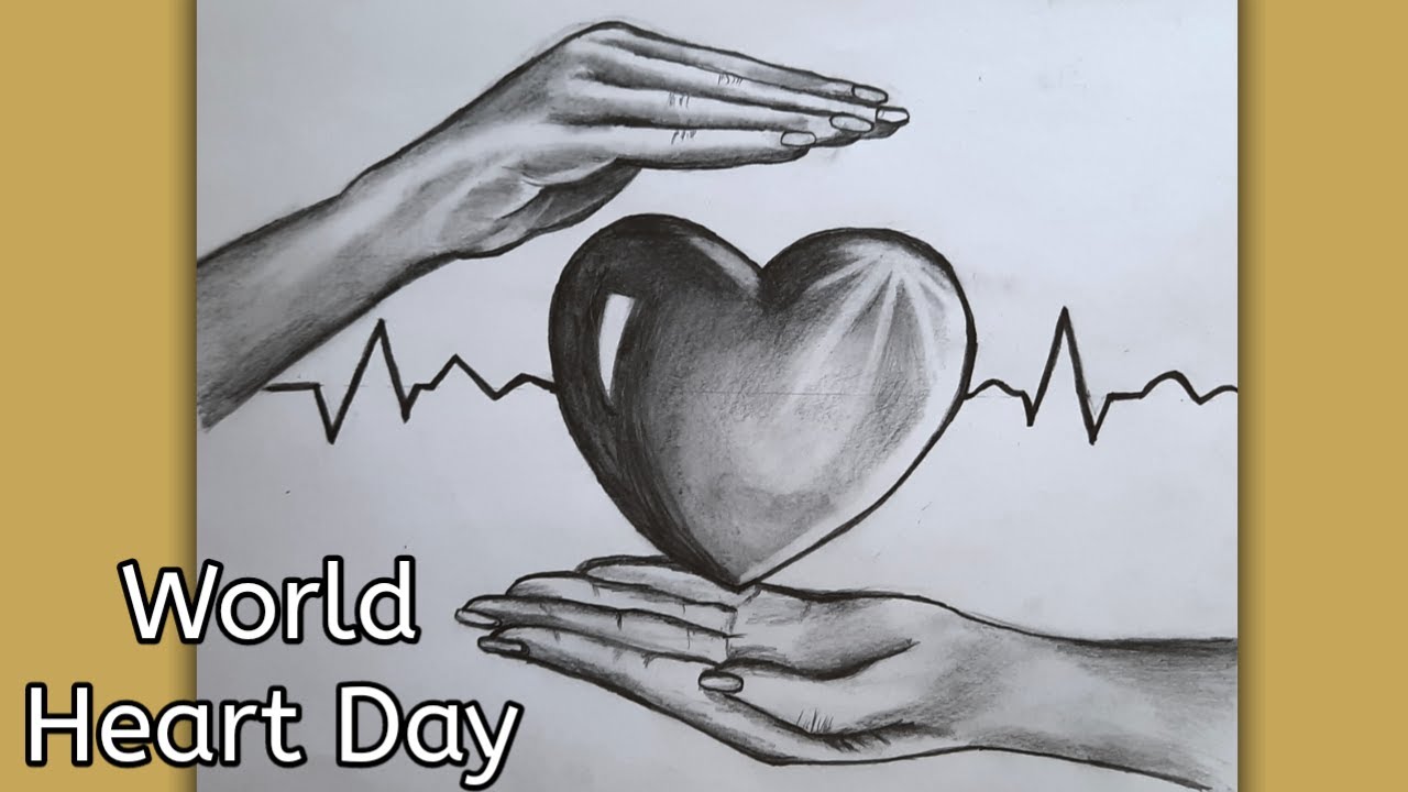 Heart Day Poster World Heart Day Drawing 2020 Heart Drawing Easy
