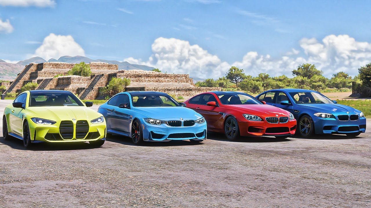 FH5 EPIC DRAG RACE - BMW M4 G82 Vs BMW M4 Vs BMW M6 Vs BMW M5 - YouTube