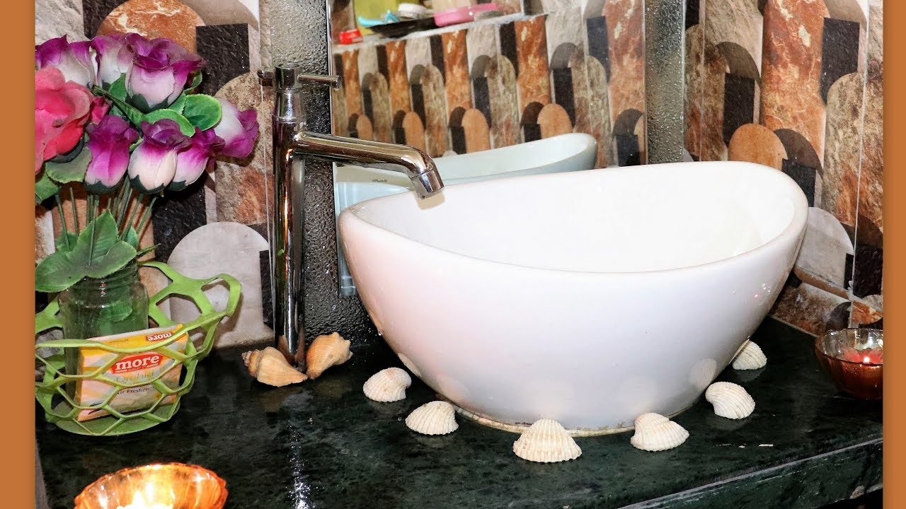 WASH BASIN MAKEOVER WITH ZERO BUDGET - YouTube