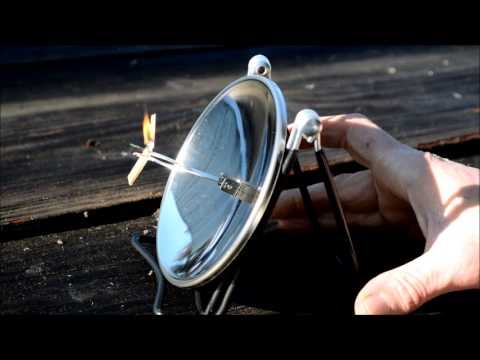 Solar Fire Starter demo with fatwood - YouTube