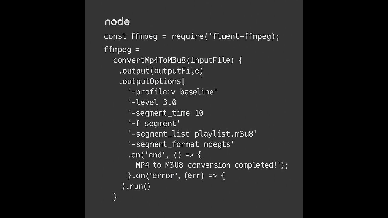 Convert MP4 to M3U8 Using Node.js & FFmpeg | Full Coding Tutorial - YouTube