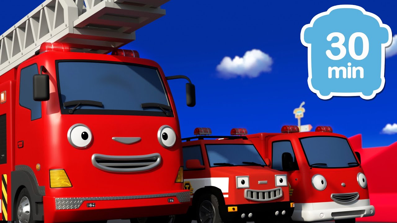 911 Fire Rescue Team Songs 🚒🔥| 30min Rescue Team Nursery Rhymes | Tayo ...