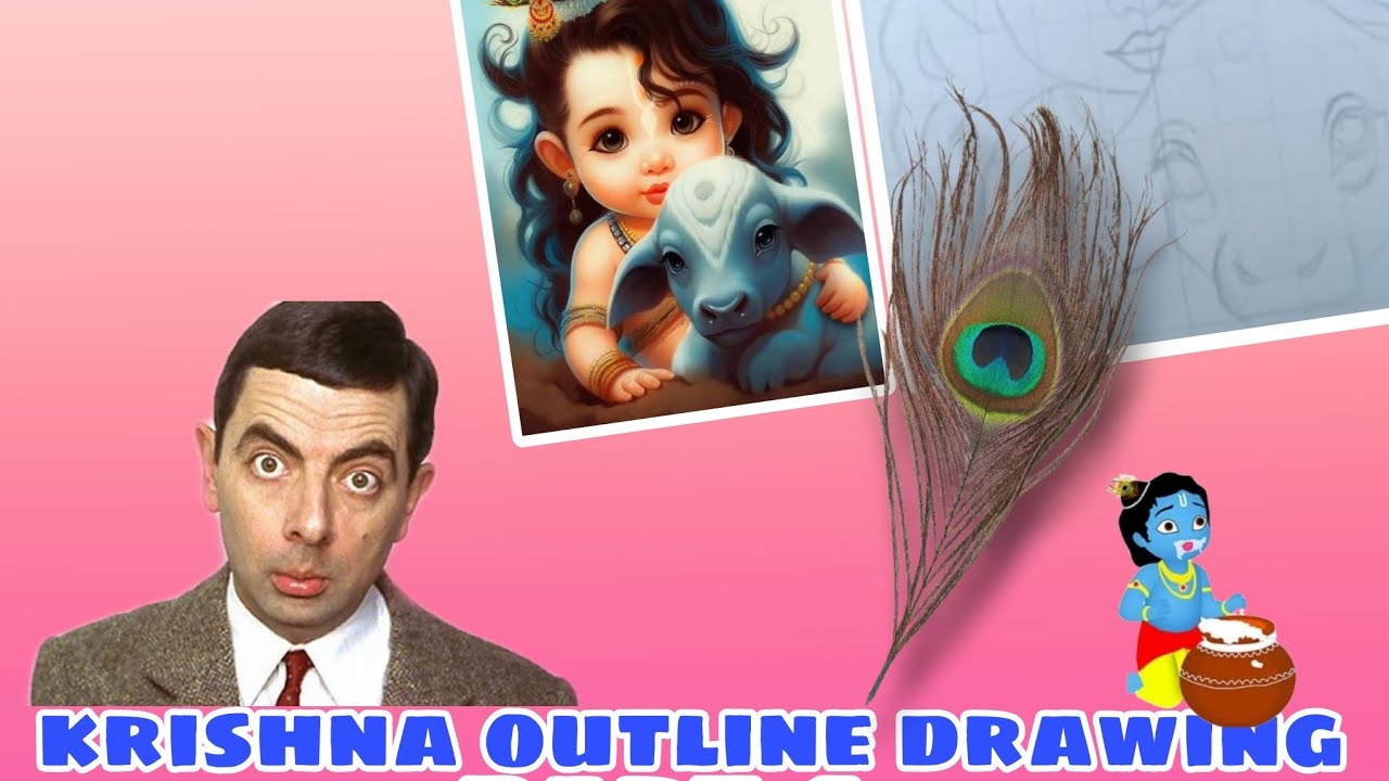 Bal Krishan Outline Drawing 🥰/janmastami special Krishna Outline ...