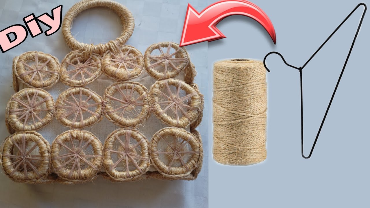 hazla con pocos materiales, diy bolsa fácil de hacer sin tejer, summer bag, tutorial de bolso ...