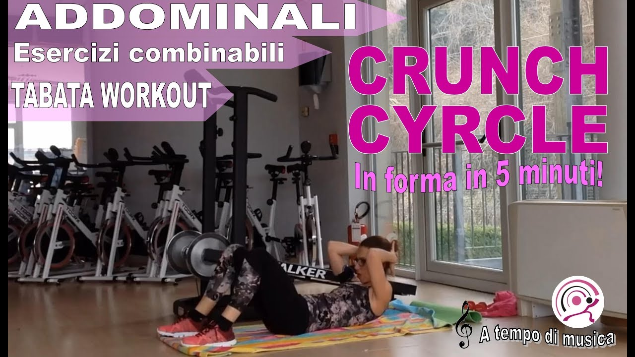 Addominali in Forma in 5 minuti! Ginnastica a Casa: Tabata crunch ...