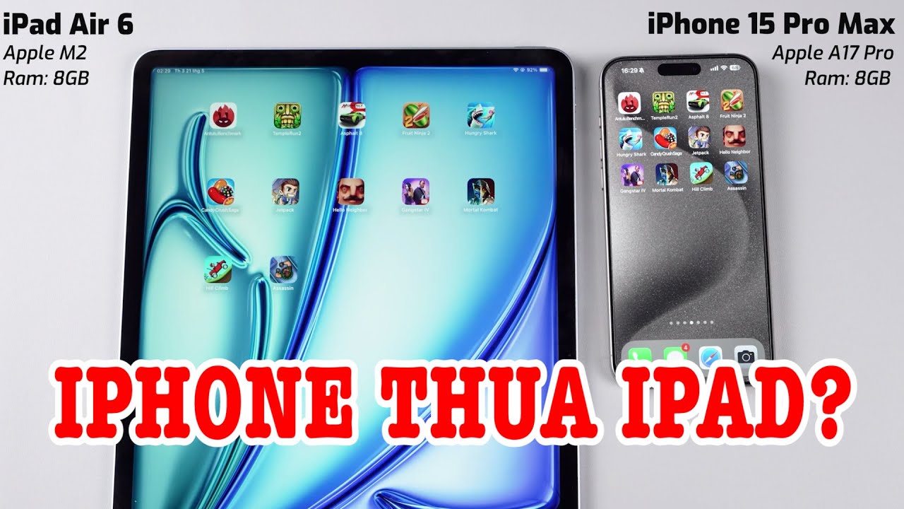 Speedtest iPhone 15 Pro Max vs iPad Air 6 M2 : Châu chấu đá voi? - YouTube