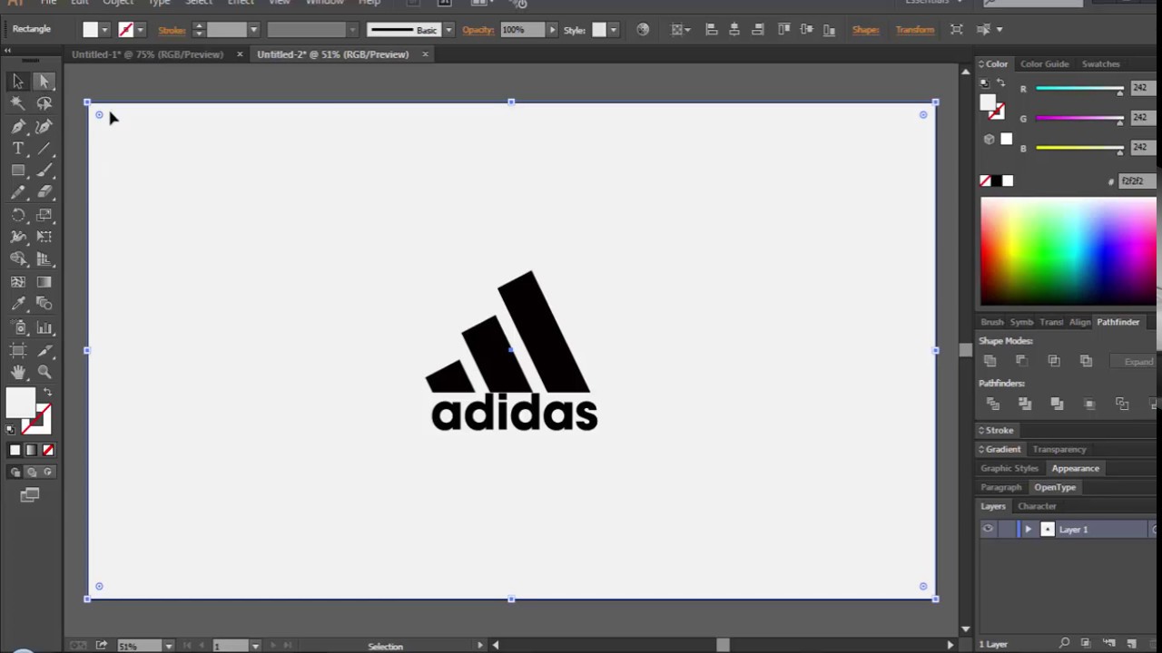 Adidas Logo Design Process In Adobe Illustrator - YouTube