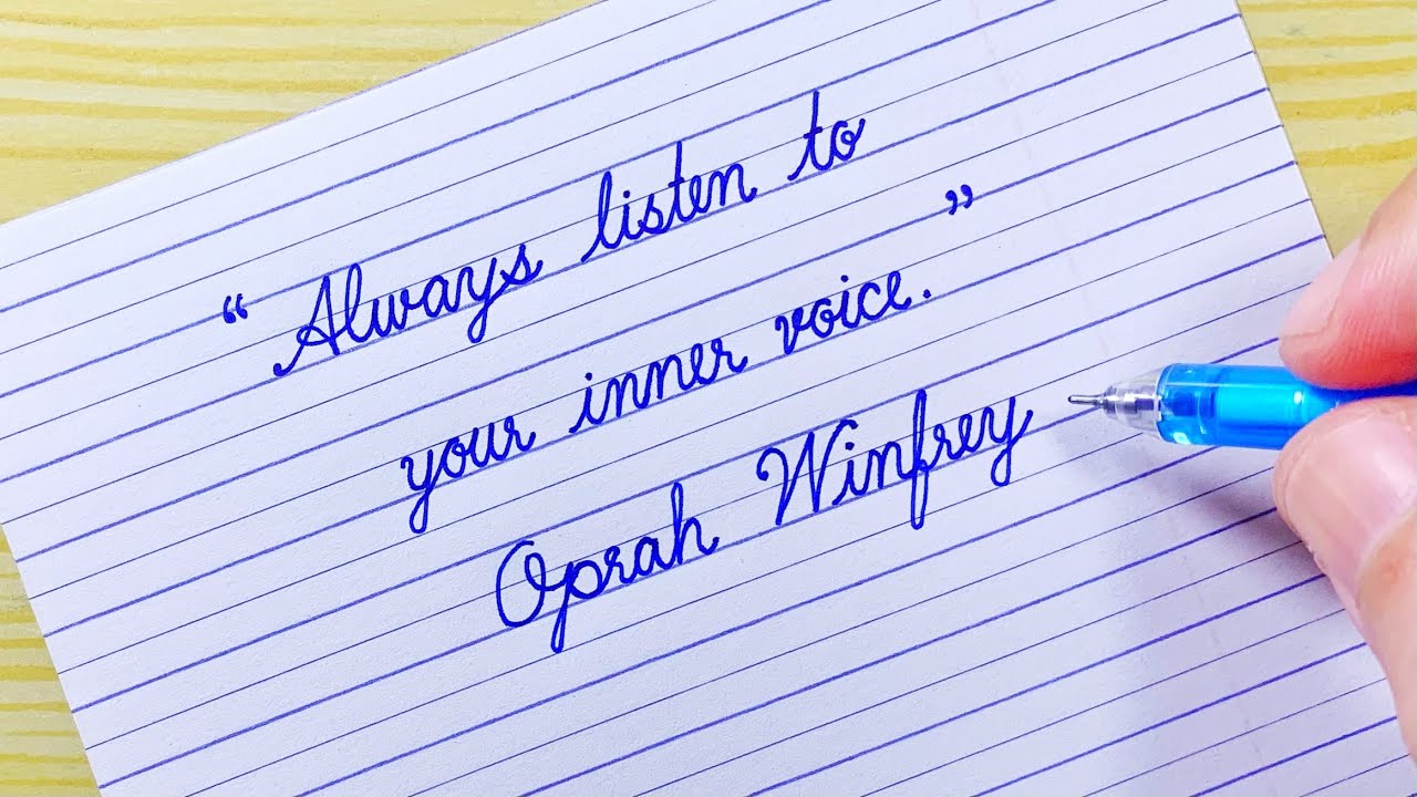 Real Quotes by Oprah Winfrey | Super Clean Handwriting | Beautiful ...