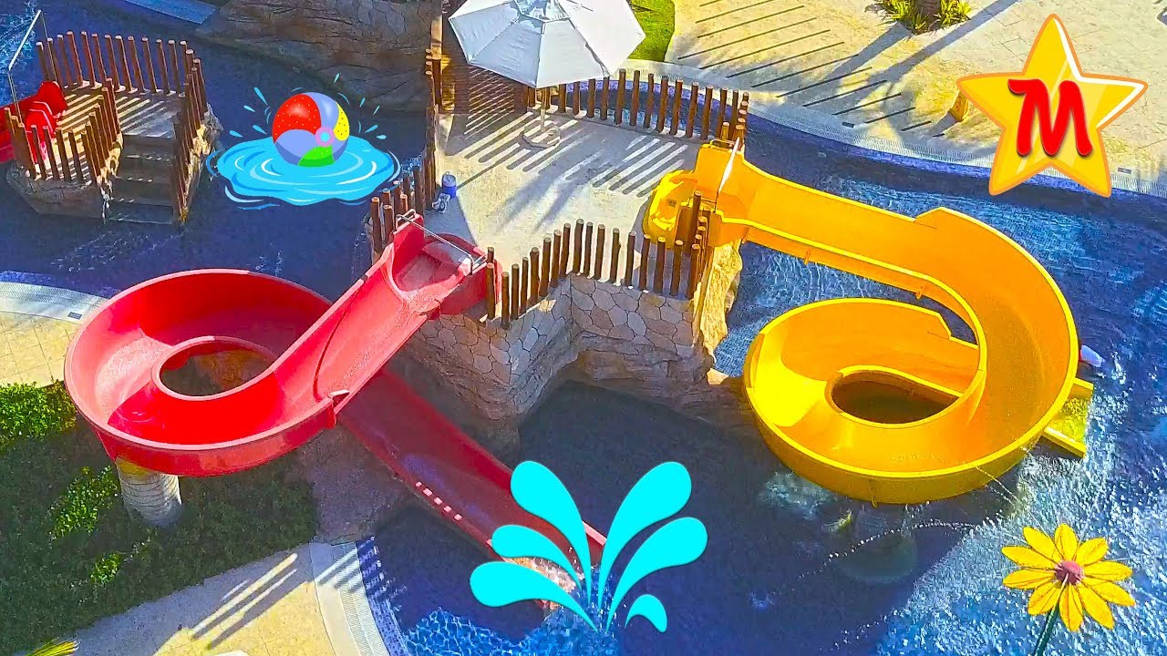 SUPER FUN Water Park Max Playing and Splashing In Aqua Park Kids ...