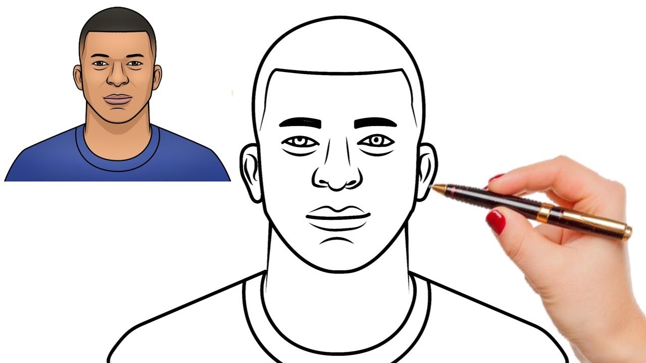 How to Draw Kylian Mbappe #HowtoDrawKylianMbappe - YouTube