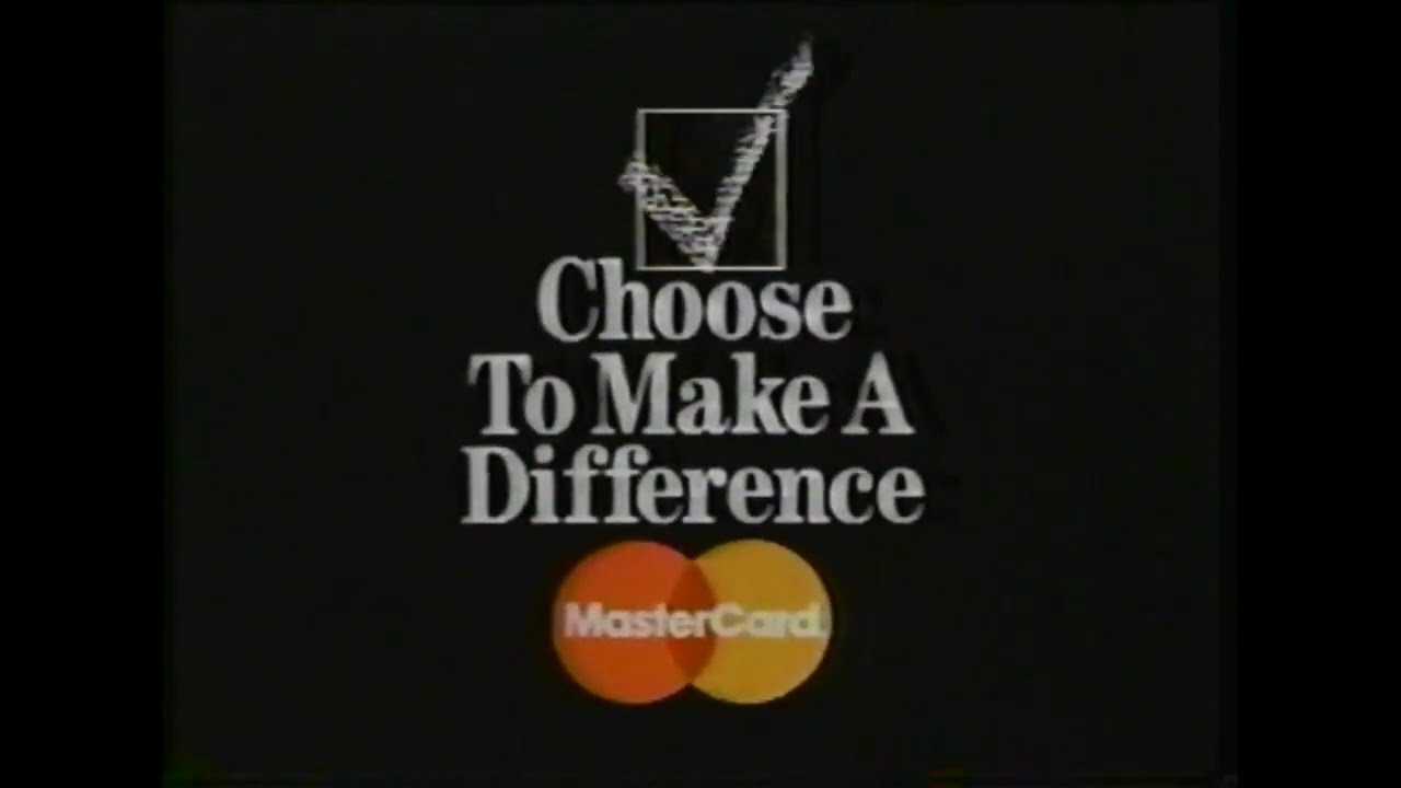 1987 Mastercard "Choose to Make a Difference" Retro TV Commercial Ad ...