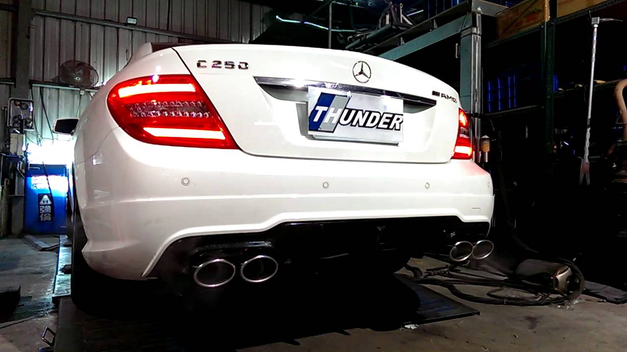 雷力BENZ C250 中段、超跑尾段│ THUNDER BENZ C250 Mid pipe、Muffler - SC type - YouTube