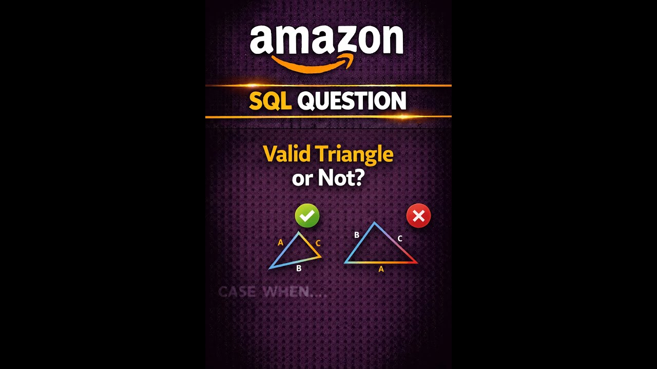 Amazon SQL Question : Triangle Judgment - YouTube