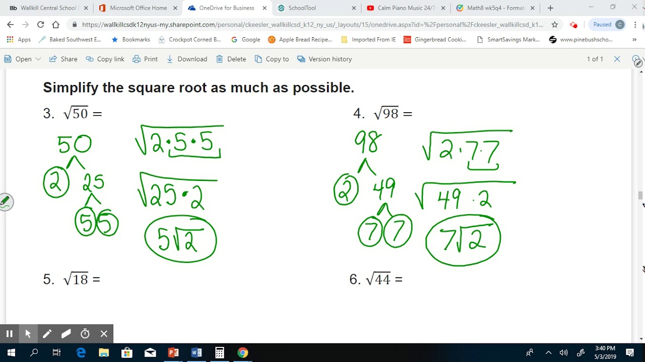 Simplifying NonPerfect Square Roots YouTube Simplifying NonPerfect Square Roots YouTube