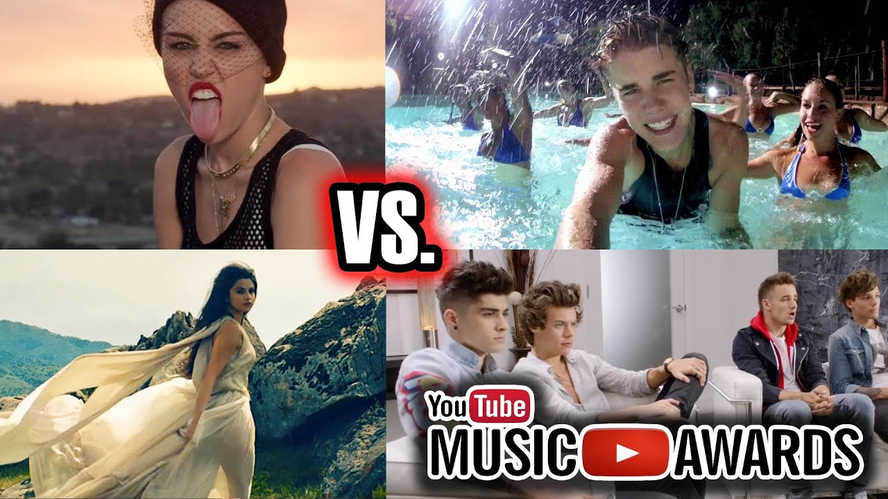 Miley Cyrus, Selena Gomez, One Direction, "Video of the Year" Youtube ...
