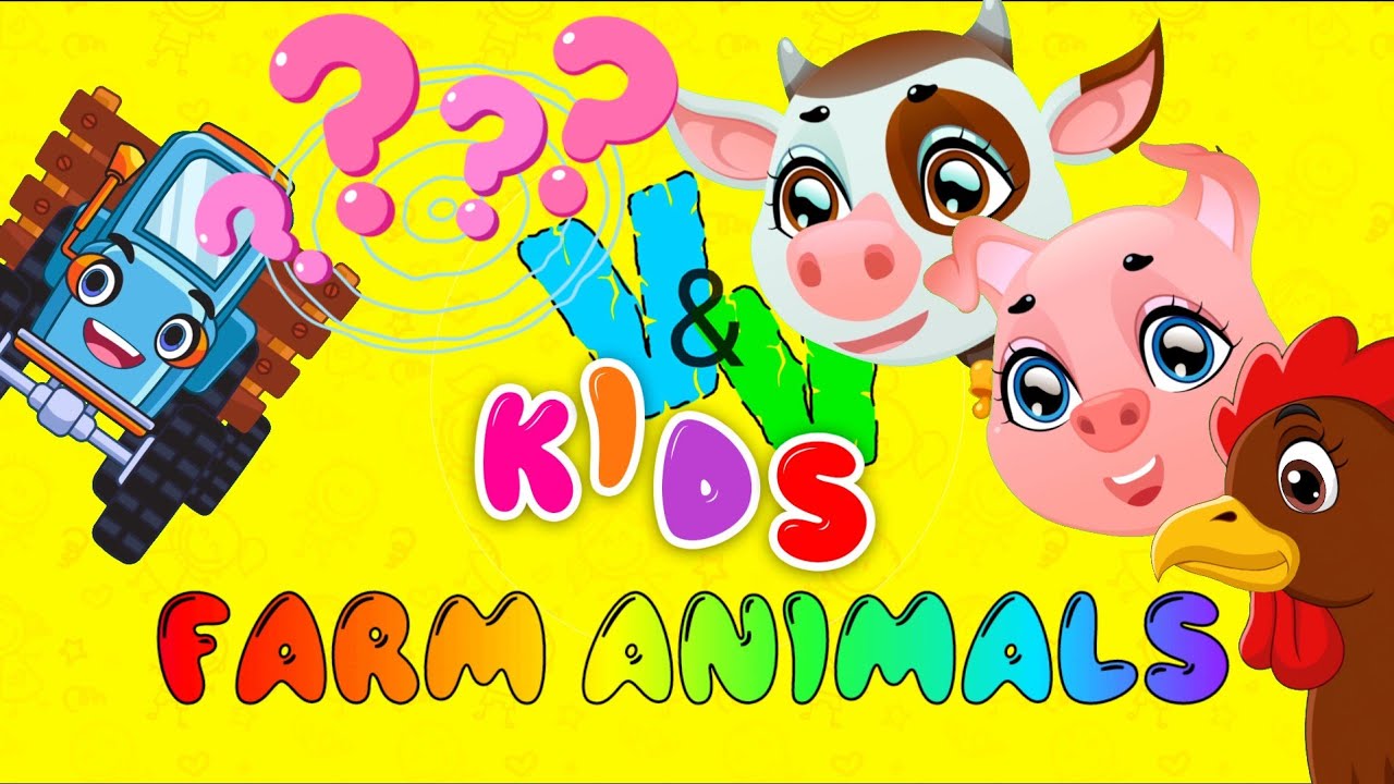 Fun learning of farm animals with Bluey Tractor / educational song for ...
