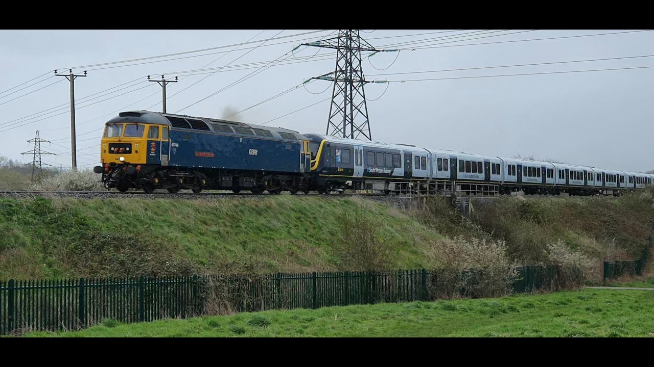 GBRf 47749 'City Of Truro' drags SWR 701023 to Long Marston approaching ...