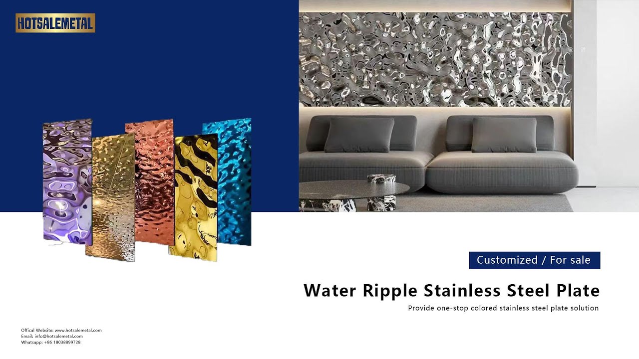 HOTSALEMETAL - Water ripple stainless steel plate for sale - YouTube