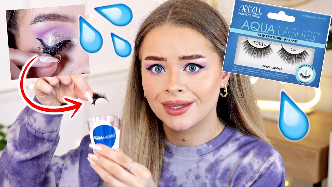 TESTING *WATER ACTIVATED* LASHES!? "No Mess.. No Glue.." ??? 💧 - YouTube