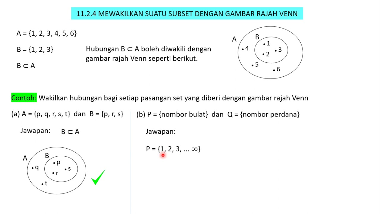11.2.4 MEWAKILKAN SUATU SUBSET DENGAN GAMBAR RAJAH VENN - YouTube