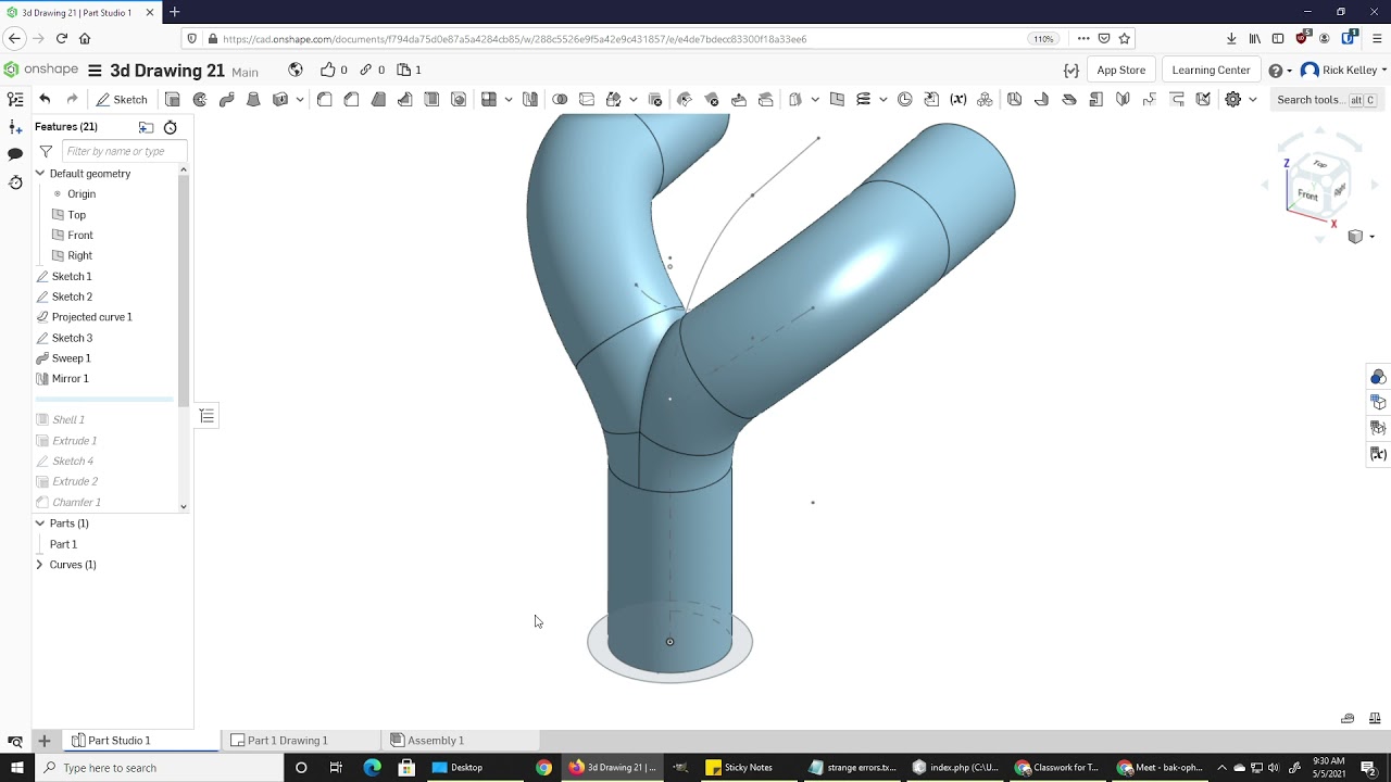 Projected Curves To Bend Pipes In Onshape YouTube Projected Curves To Bend Pipes In Onshape YouTube