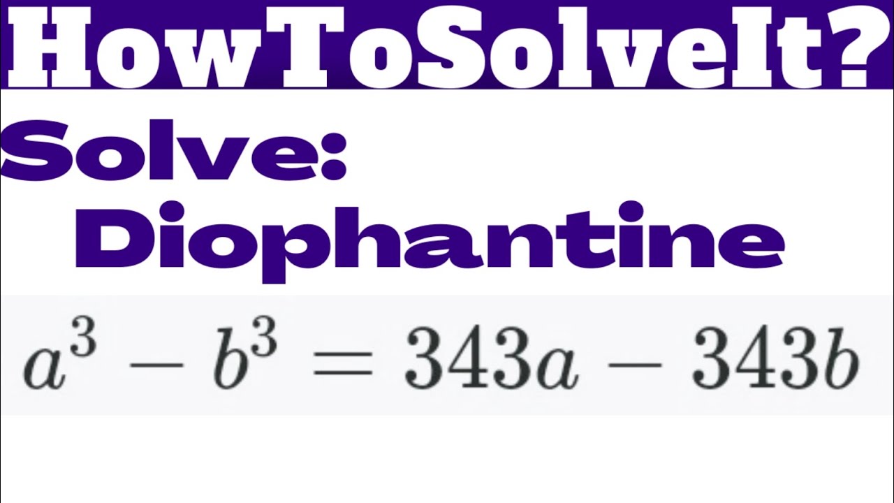 A Diophantine Equation|Integer Solutions?@AyaansMath - YouTube