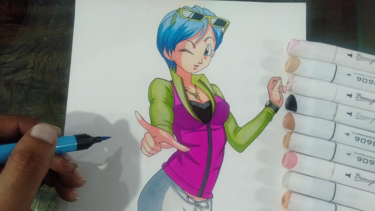 drawing bulma | how to draw bulma | como dibujar a bulma (Dragon Ball ...