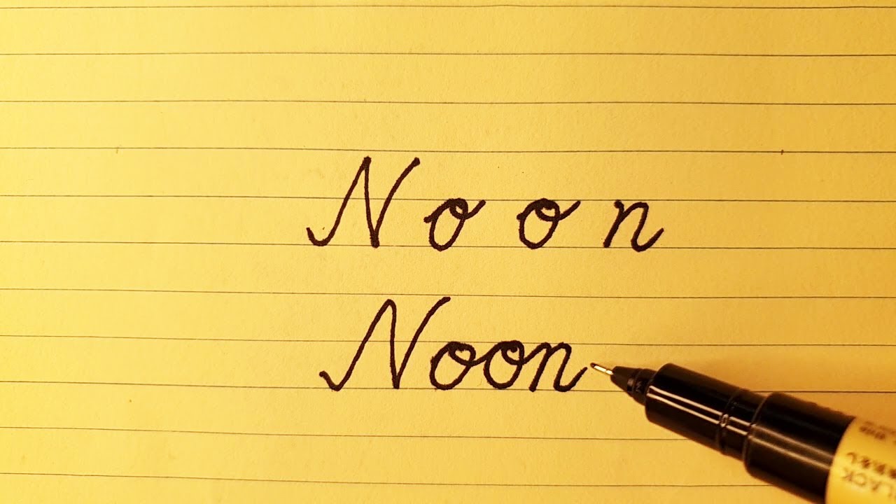 Noon English Cursive Handwriting Tutorial - YouTube
