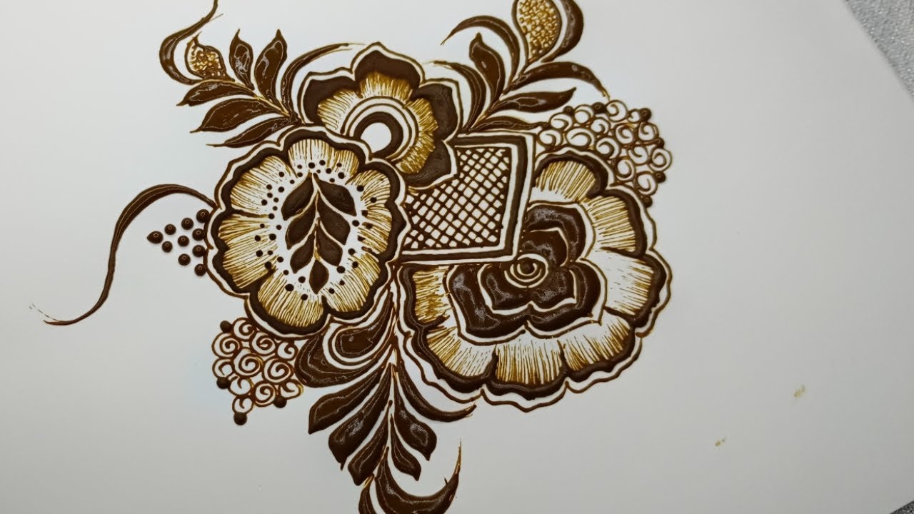 Henna rose flower bunches tutorial | floral henna rose tutorial ...