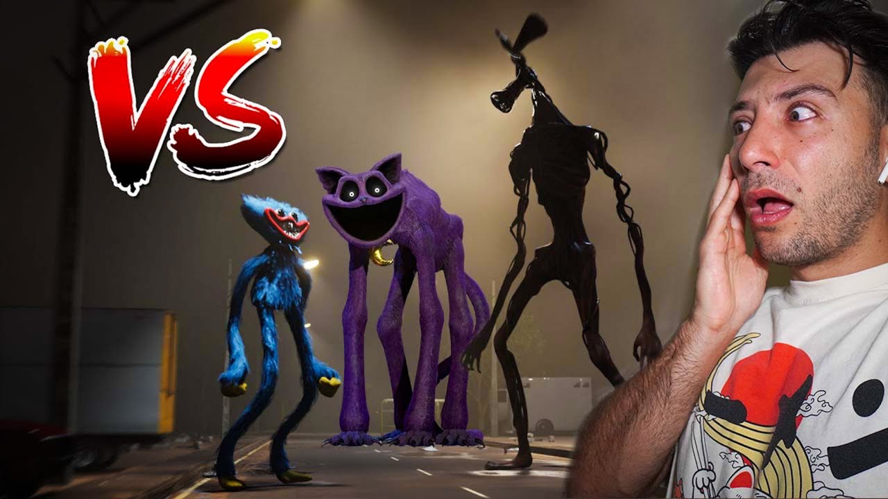 HUGGY WUGGY VS MONSTER CATNAP VS SIREN HEAD SPOTTED IN REAL LIFE (POPPY ...