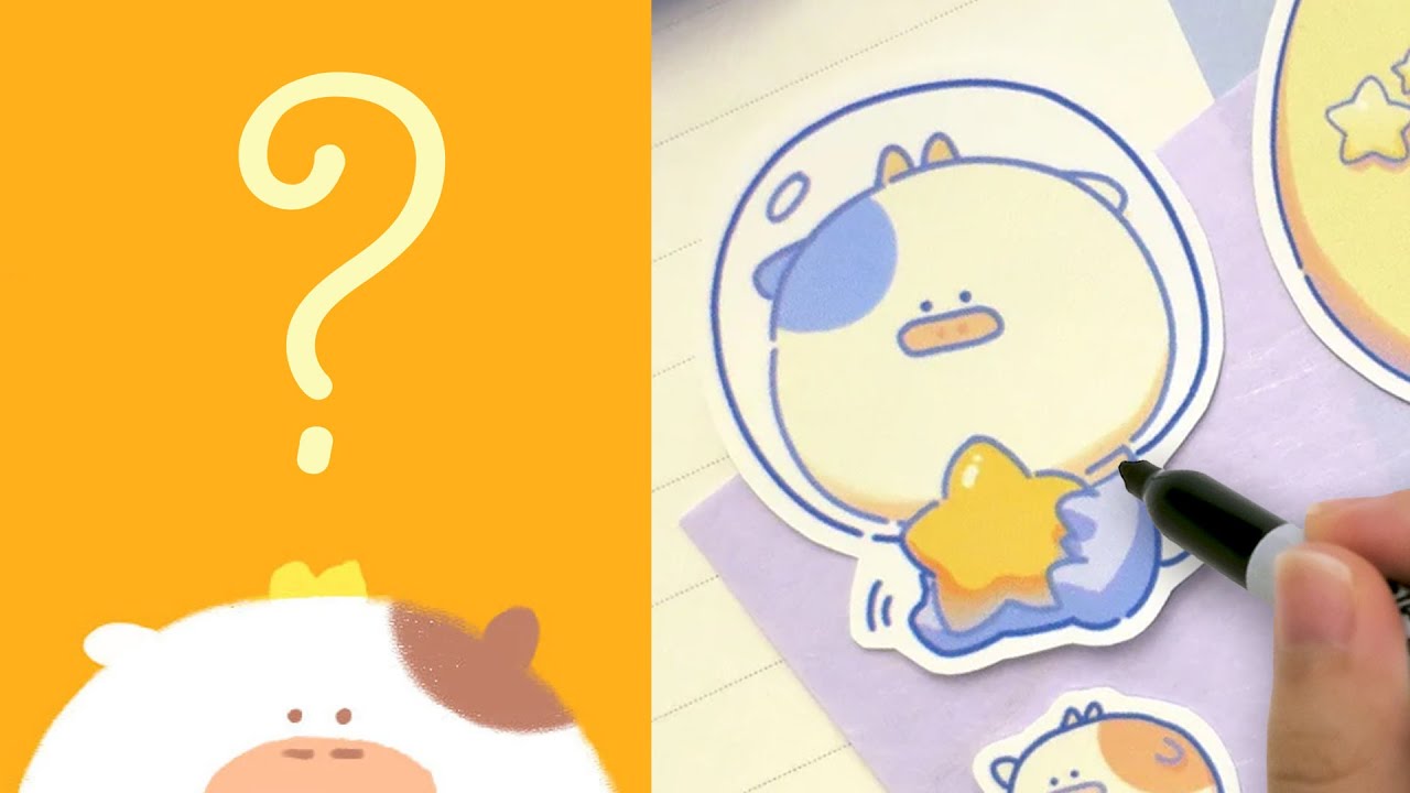 How to Draw Astronaut Cow with Star and Mystery Drawing | Sticky Cow ...