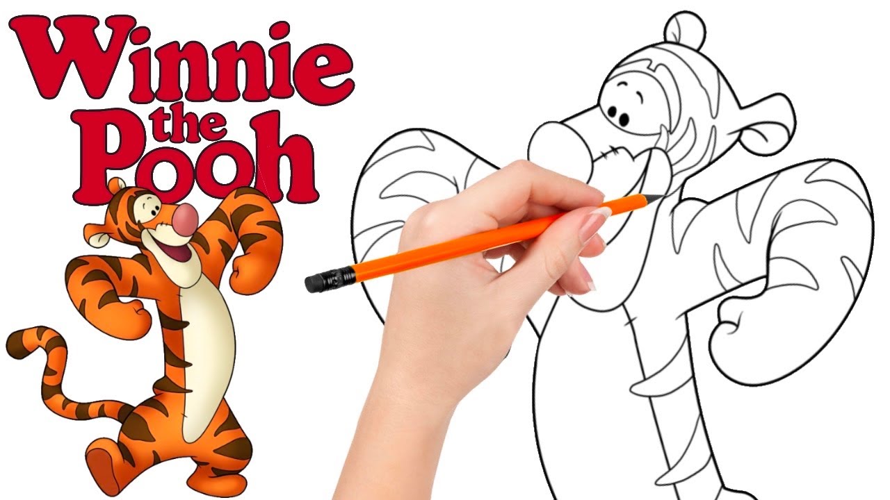 How to draw Tigger, an energetic, anthropomorphic stuffed tiger ...