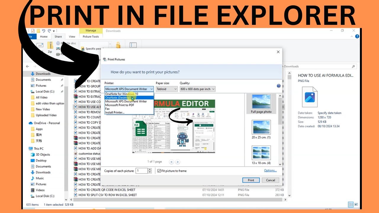 How To Print In File Explorer - YouTube