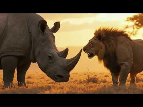 Angry Lion vs Rhino Face-Off | Epic Battle & Hybrid Beast Transformation | Wild Nature Showdown ...