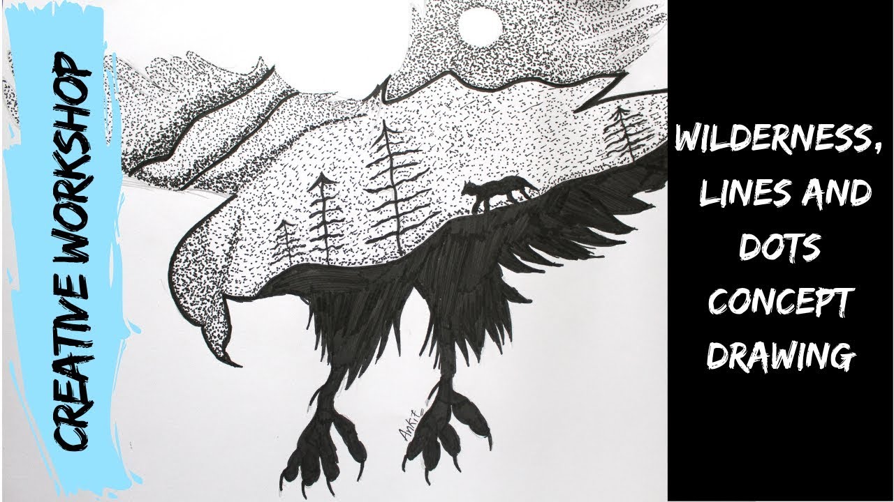 Wilderness - Lines and Dots Concept Drawing for Beginners - YouTube