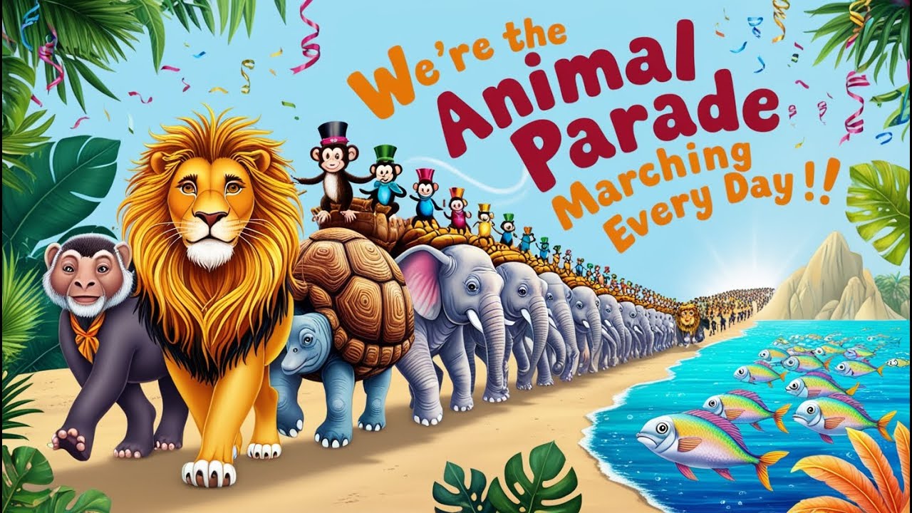 Animal parade poem and animal dance song{animal poem}for kids - YouTube