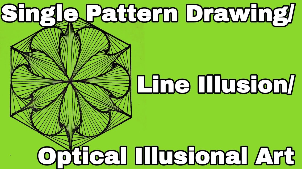 Single Pattern Drawing || Line Illusion || Optical Illusional Art ...