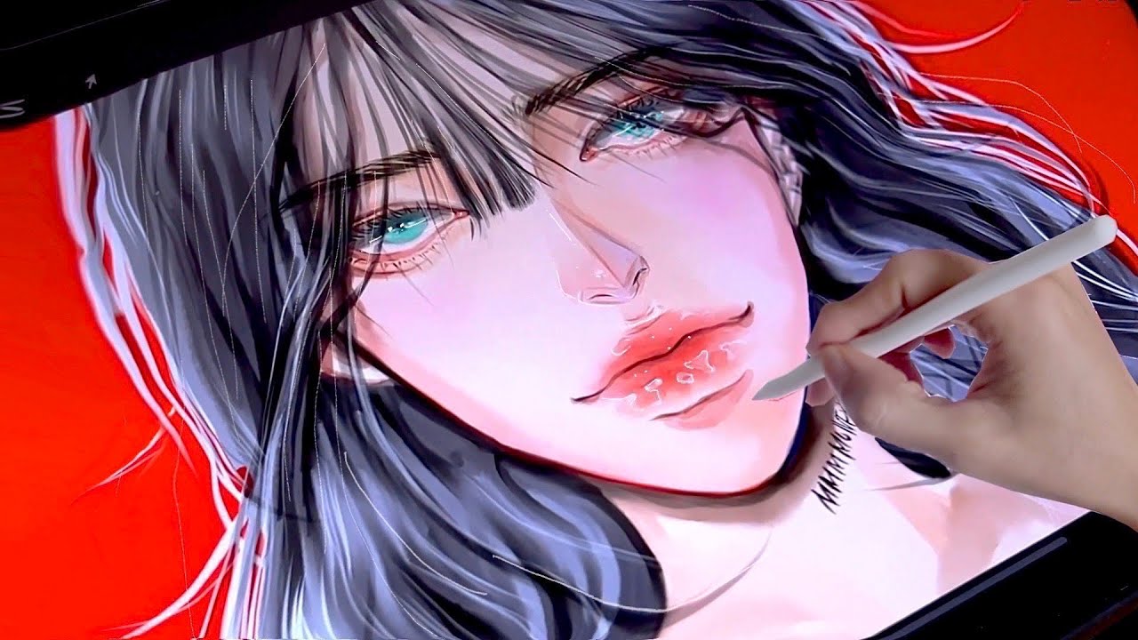 🏻 BEAUTIFUL FACE COLORING PROCESS [ DIGITAL ART ] 🏻 - YouTube