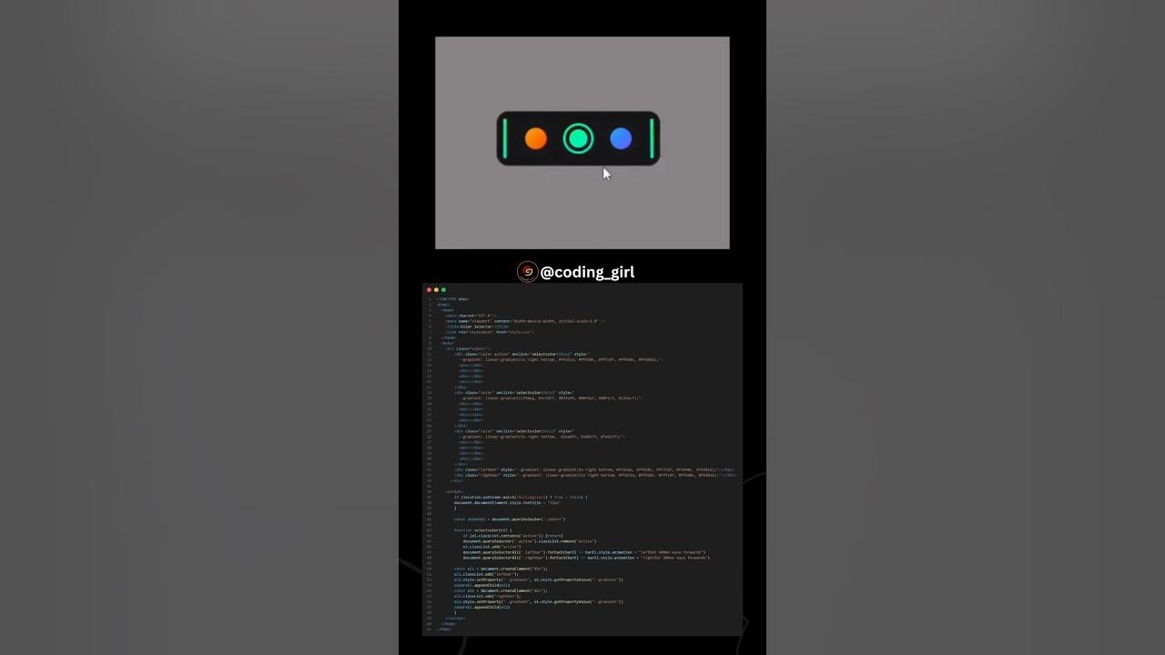 Color Selector 💥 Coding Coder Shortvideo Code Codinglife Computerprogrammer Codeing Youtube