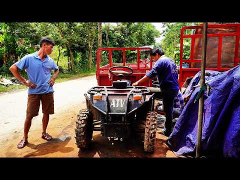 Repairing and servicing a young man's ATV that had suffered severe engine damage.