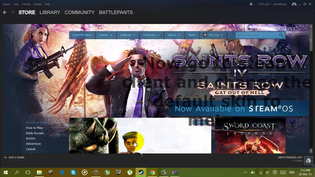 Metro skin for steam! - YouTube